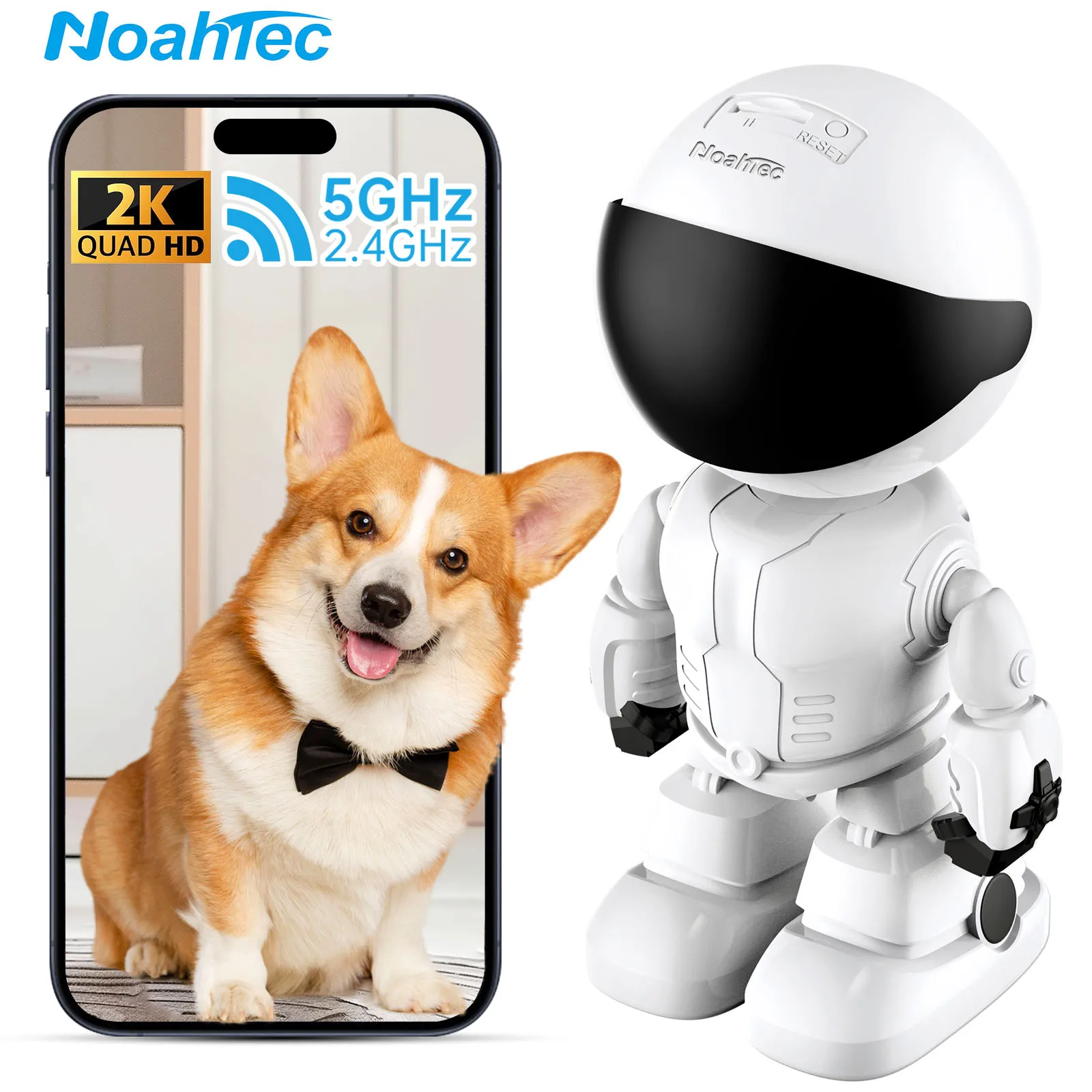 Noahtec Robot Camera Wifi 3MP Indoor Home Security Camera Night Vision ...