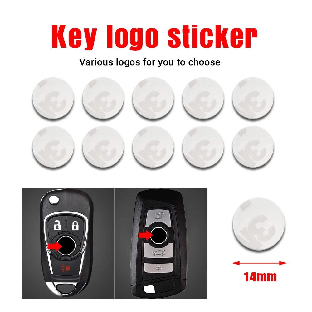 10Pcs-14mm-Car-Keys-Emblem-Stickers-Auto-Control-Key-Logo-Decals-For ...