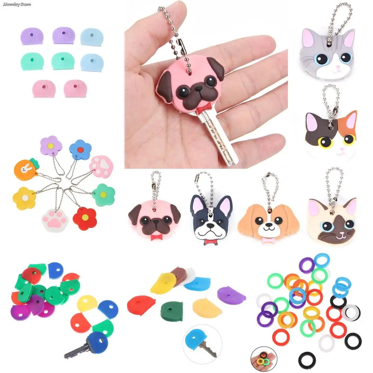 1-24-32PCS-Hollow-Multicolor-Rubber-Soft-Locks-Key-Cap-Silicone-Covers ...