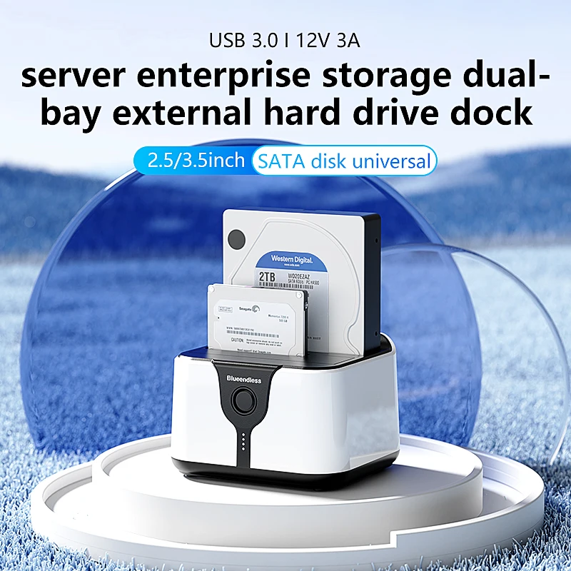 Blueendless 2 Bay HDD Box Case HDD Docking Station SSD case dual bay ...