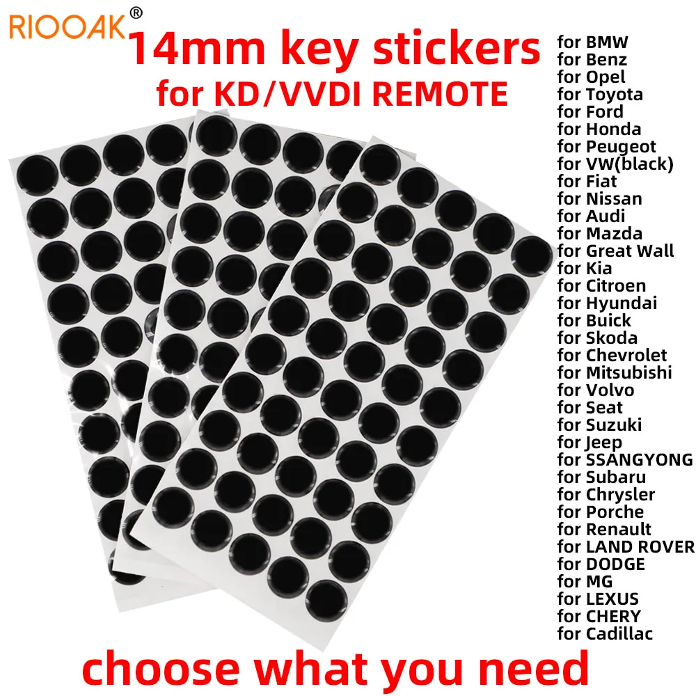 100-50-20-10PCS-LOT-14MM-Car-Key-Epoxy-Sticker-Remote-Logo-For-KEYDIY ...