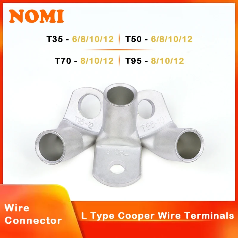 1-50pcs-Wire-Terminal-90-Degree-Bend-Nose-L-type-Right-Angle-T35-50-70 ...