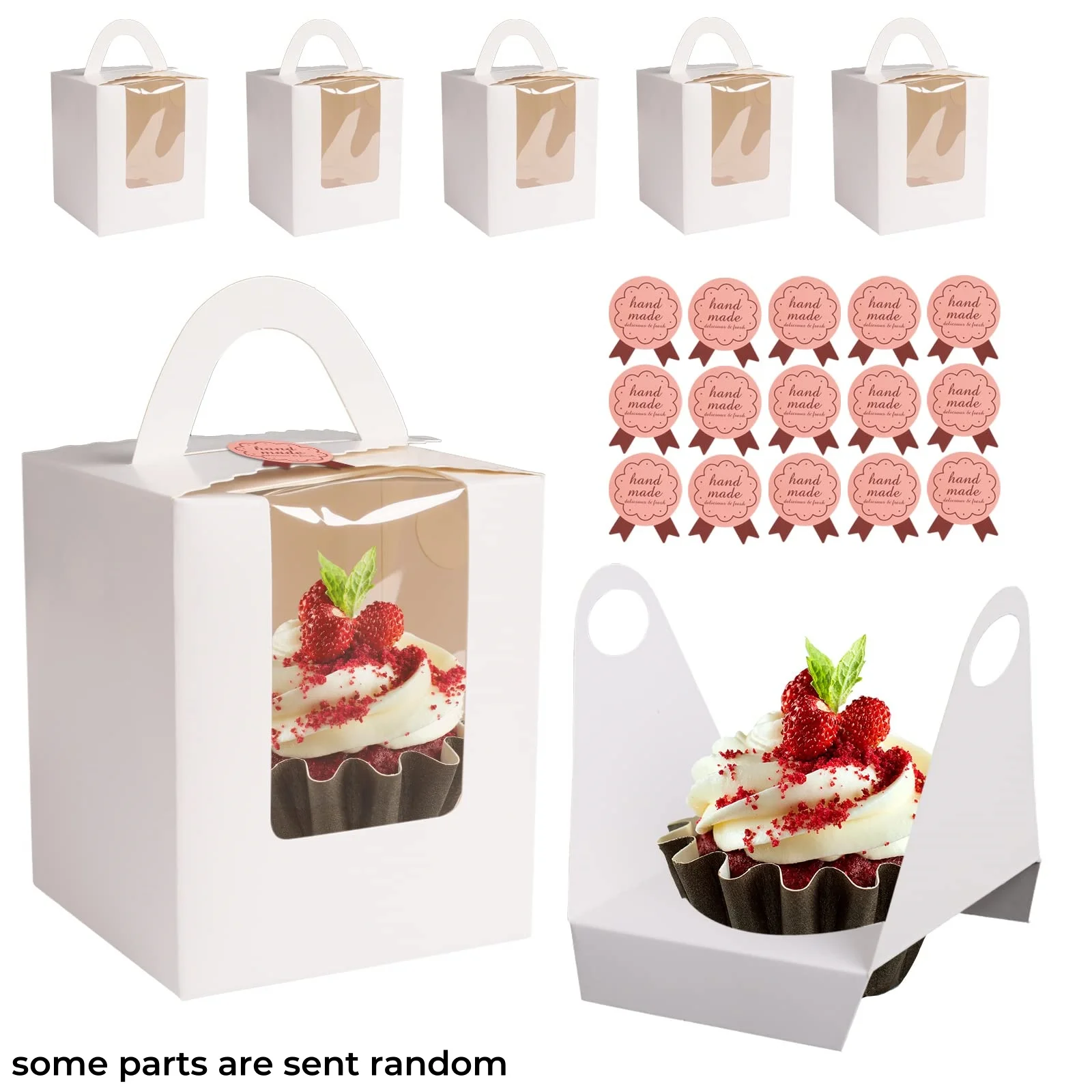 21-Pieces-400gsm-SBS-Cardboard-Portable-Window-Cupcake-Boxes-Suitable ...