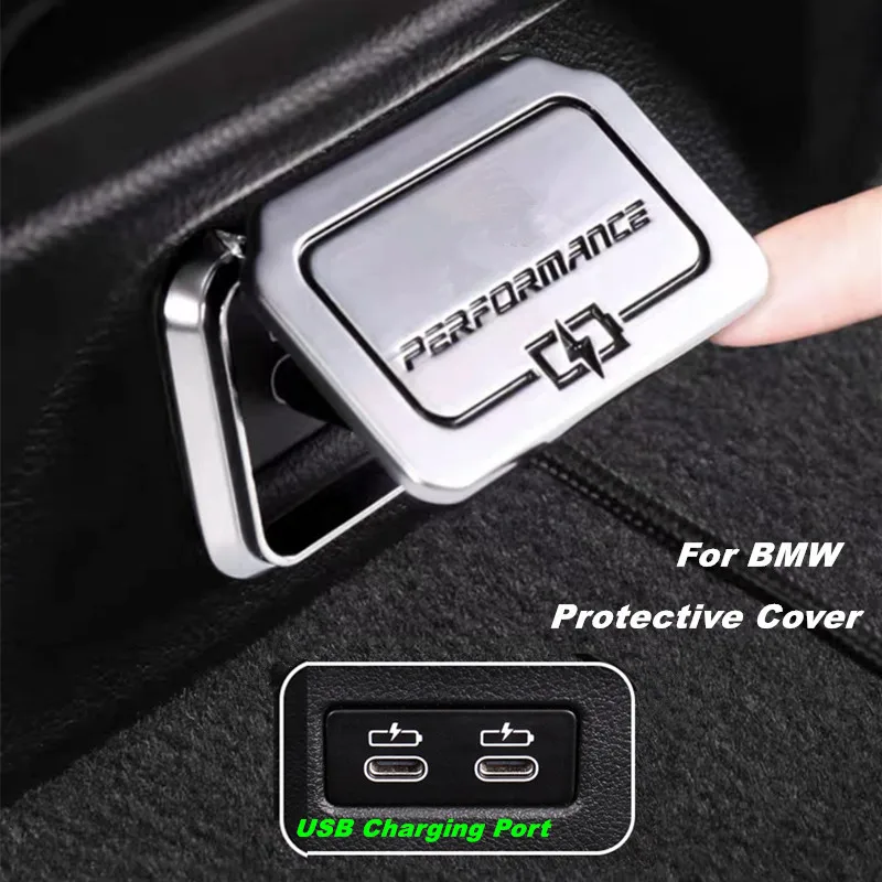 Metal-Alloy-Car-Rear-Seat-USB-Charging-Port-Protective-Dustproof-Cover ...