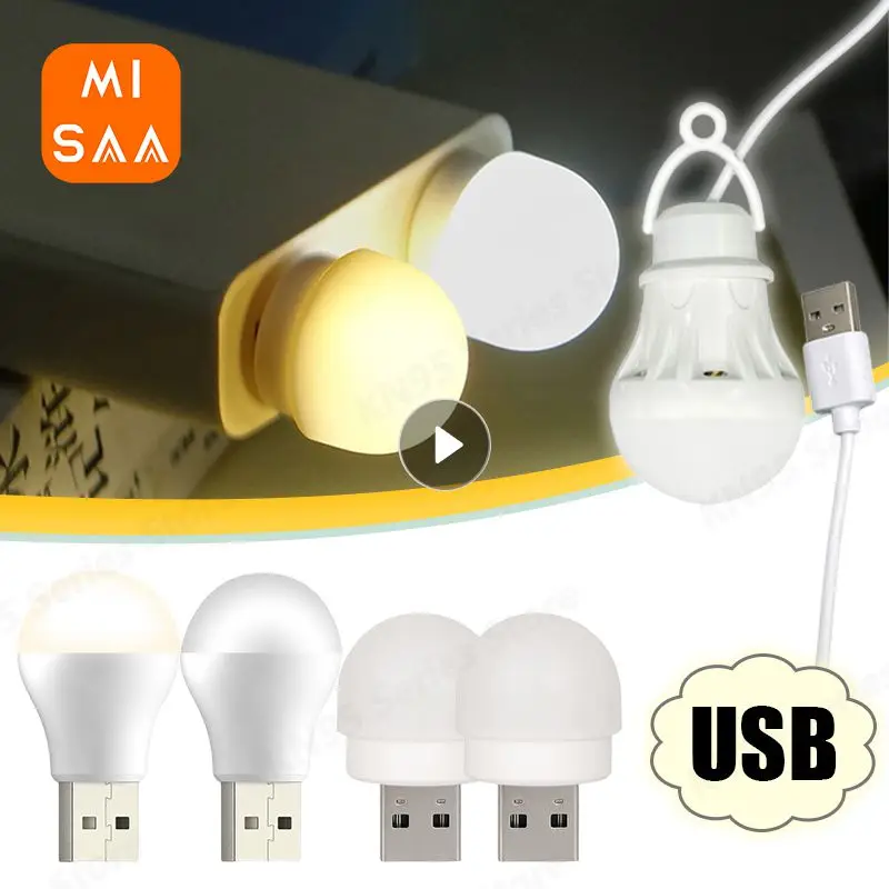 USB-LED-Light-Bulb-Portable-Camping-Light-Mini-Light-Bulb-5V-Power-Book ...