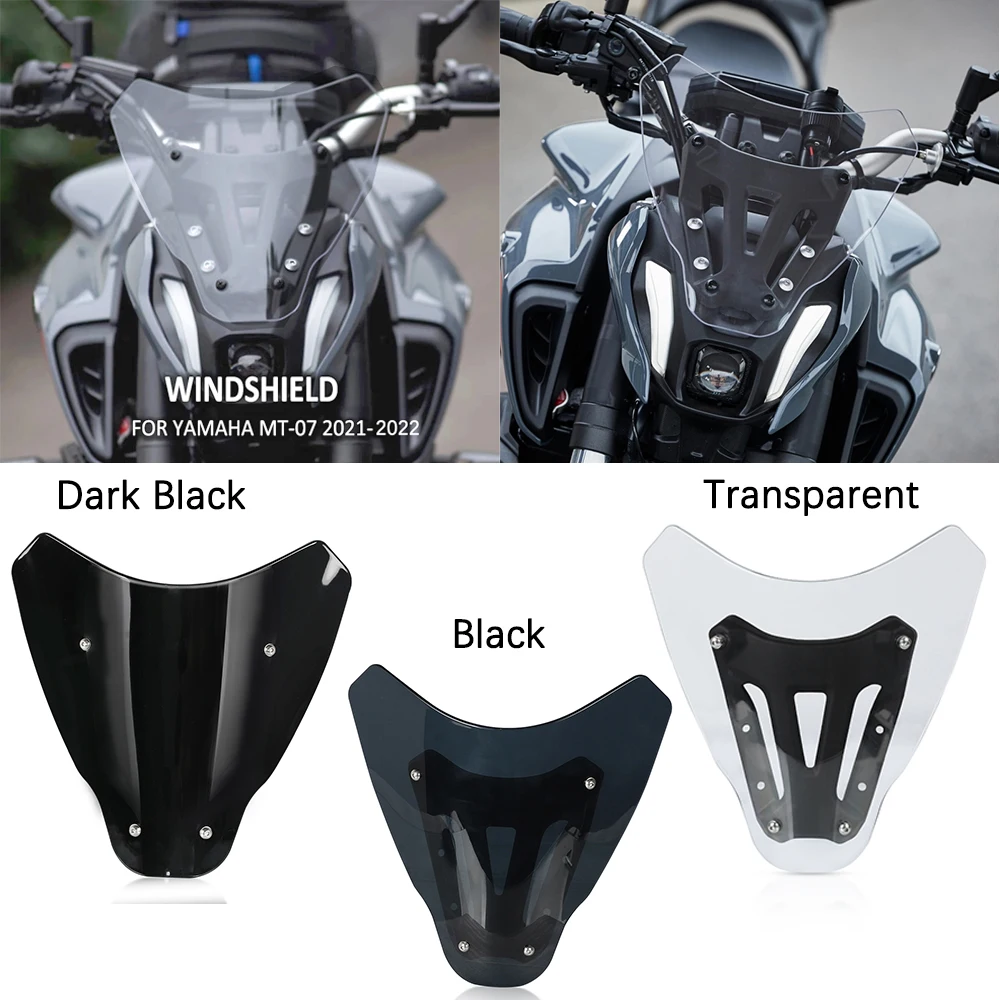 Motorcycle Windshield For YAMAHA MT07 FZ07 MT FZ 07 2021 - 2023 Front ...
