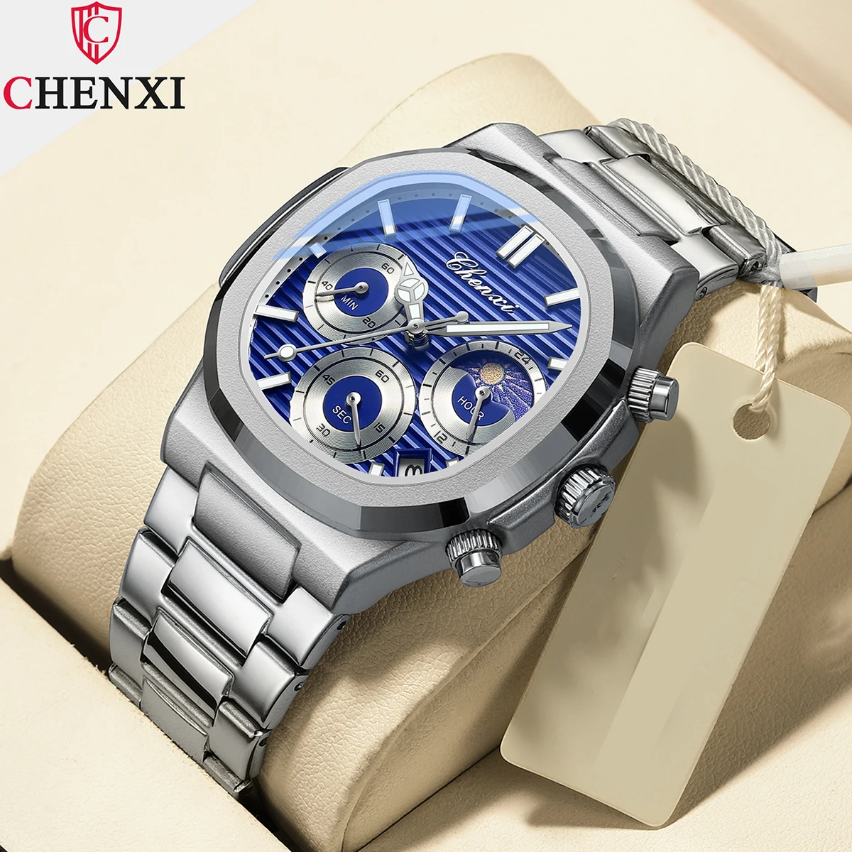 CHENXI-Luxury-Watch-Men-Waterproof-Luminous-Chronograph-Mens-Watches-Stainless-Steel-Quartz ...