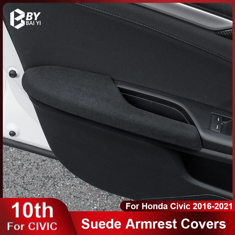 For Honda Civic 10th 2016-2021 Car Door Handle Cover Chamois Glove 4Pcs ...