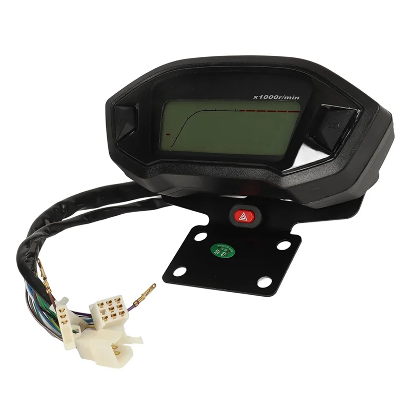 Plain 1 Piece 12V Motorcycle Speedometer Tachometer Odometer Black ABS ...