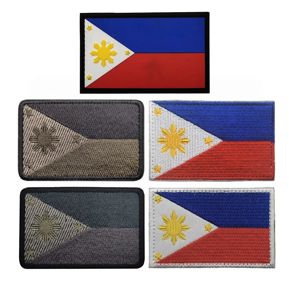Filipino Flag PVC Patch Tactical Morale Badge on Backpack Sticker ...