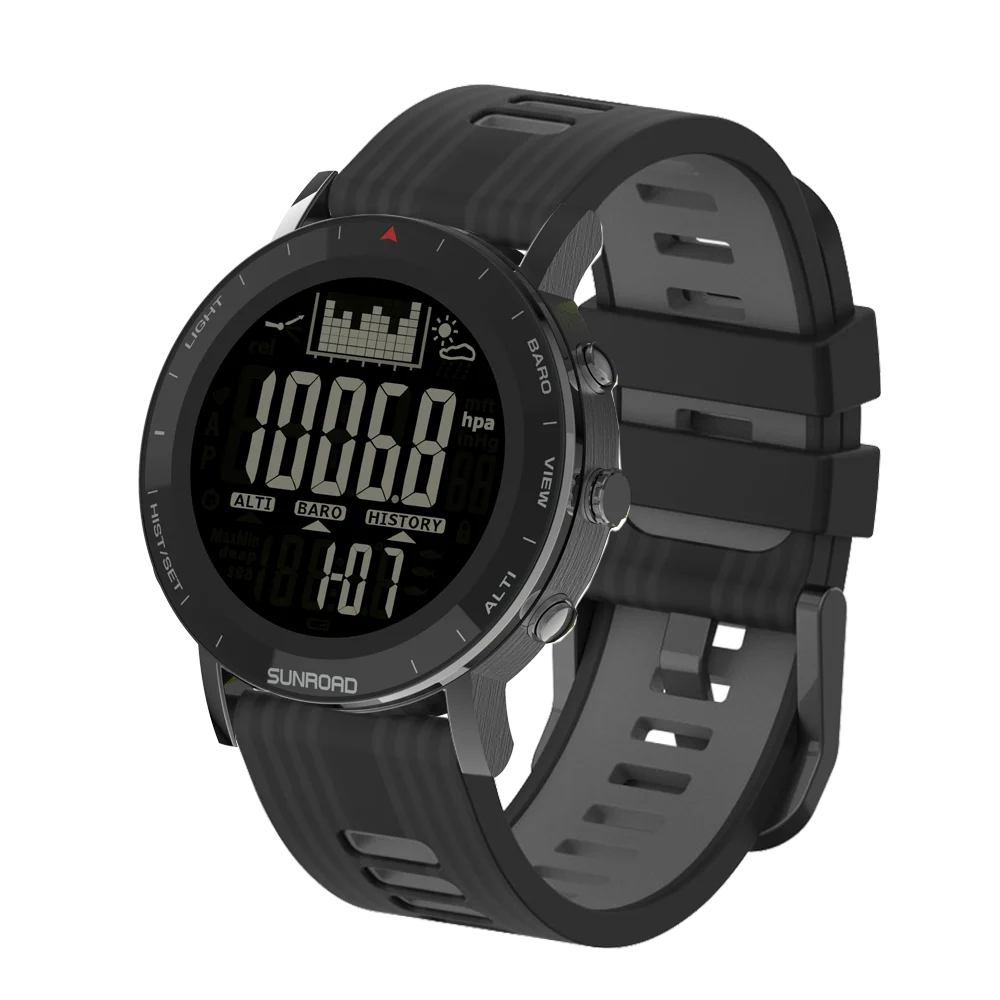 Digital Men Sports Watch For Fishing Barometer Altimeter Stainless ...