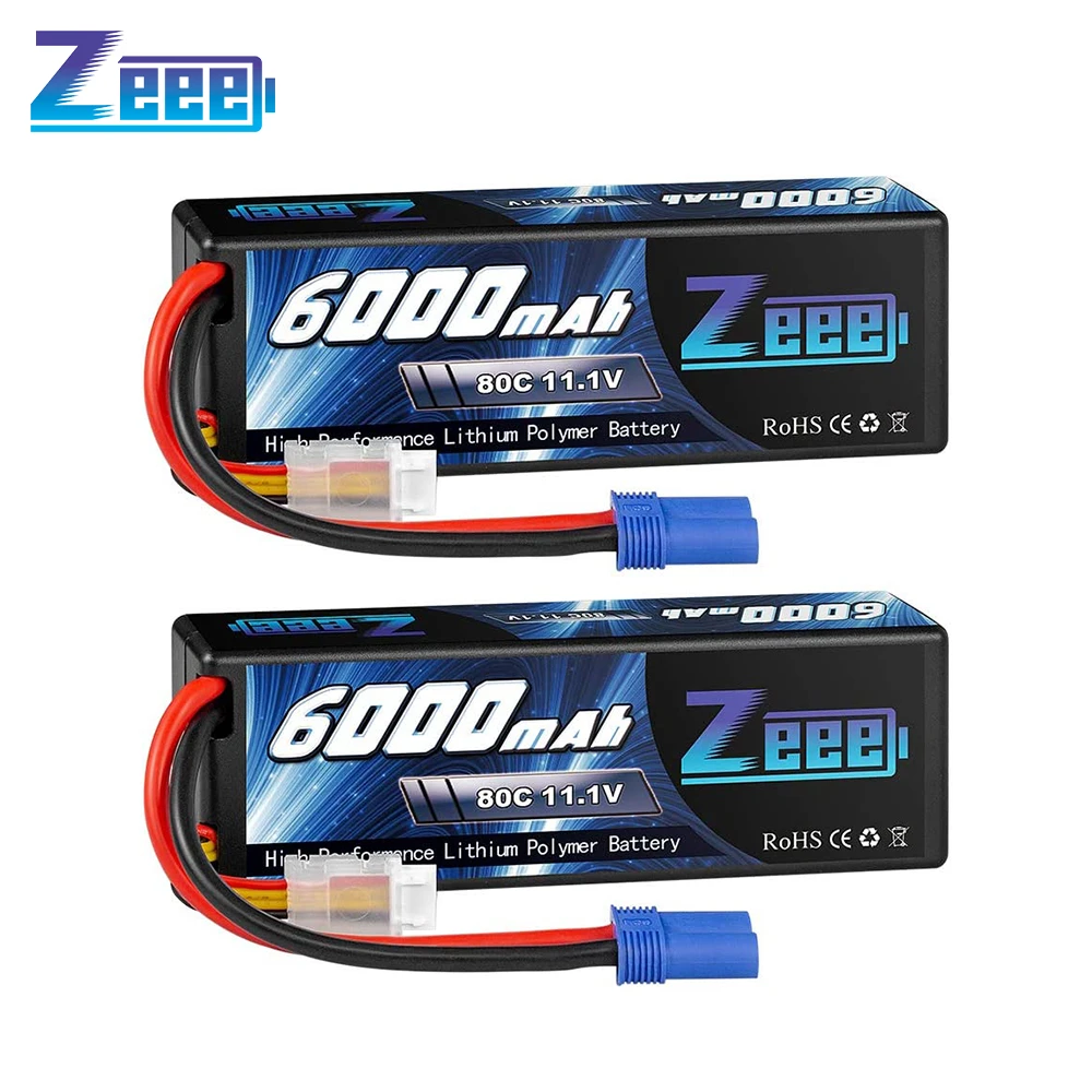 Zeee 3S Lipo 배터리 11.1V 80C 6000mAh 하드 케이스, EC5 플러그 포함, RC 자동차 FPV 버기 트럭 ...