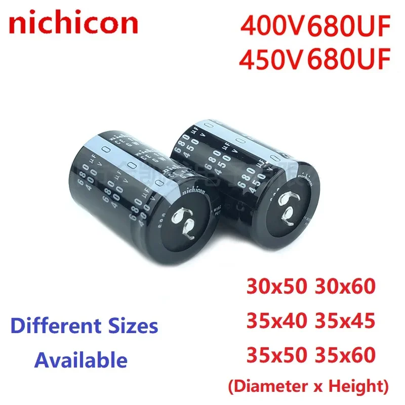 2Pcs/Lot Nichicon 680uF 400V 680uF 450V 400v680uF 450V680uF 30x50/60 ...