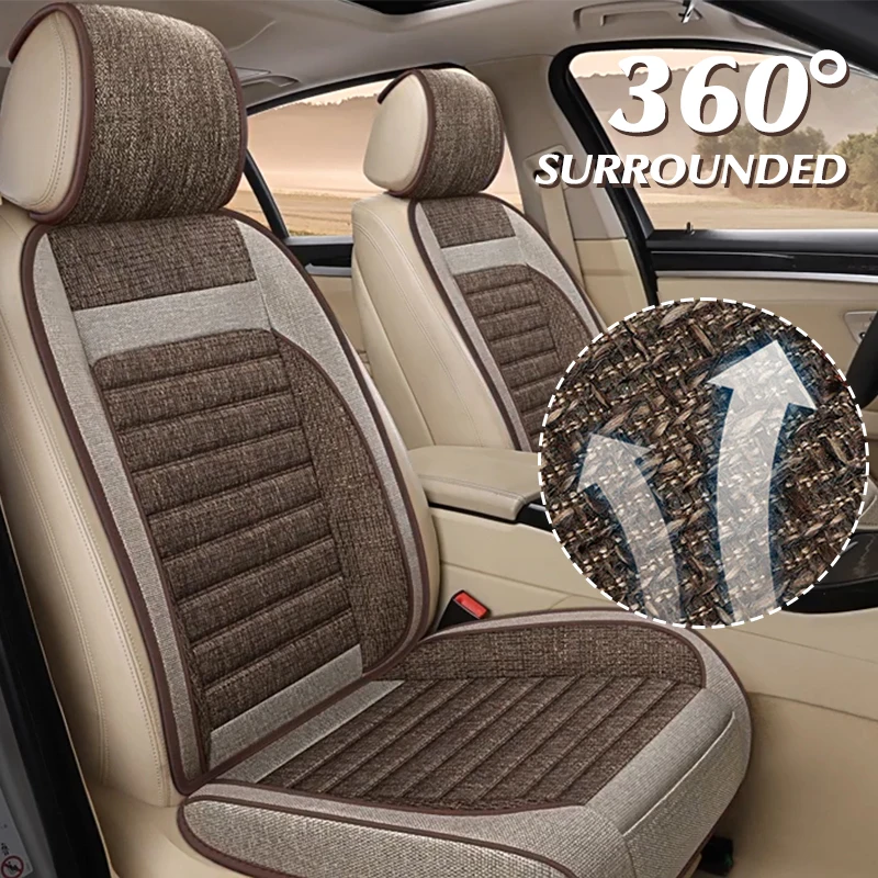 Auto Linen Leather Car Seat Covers Universal Model Fit For Most Cars ...