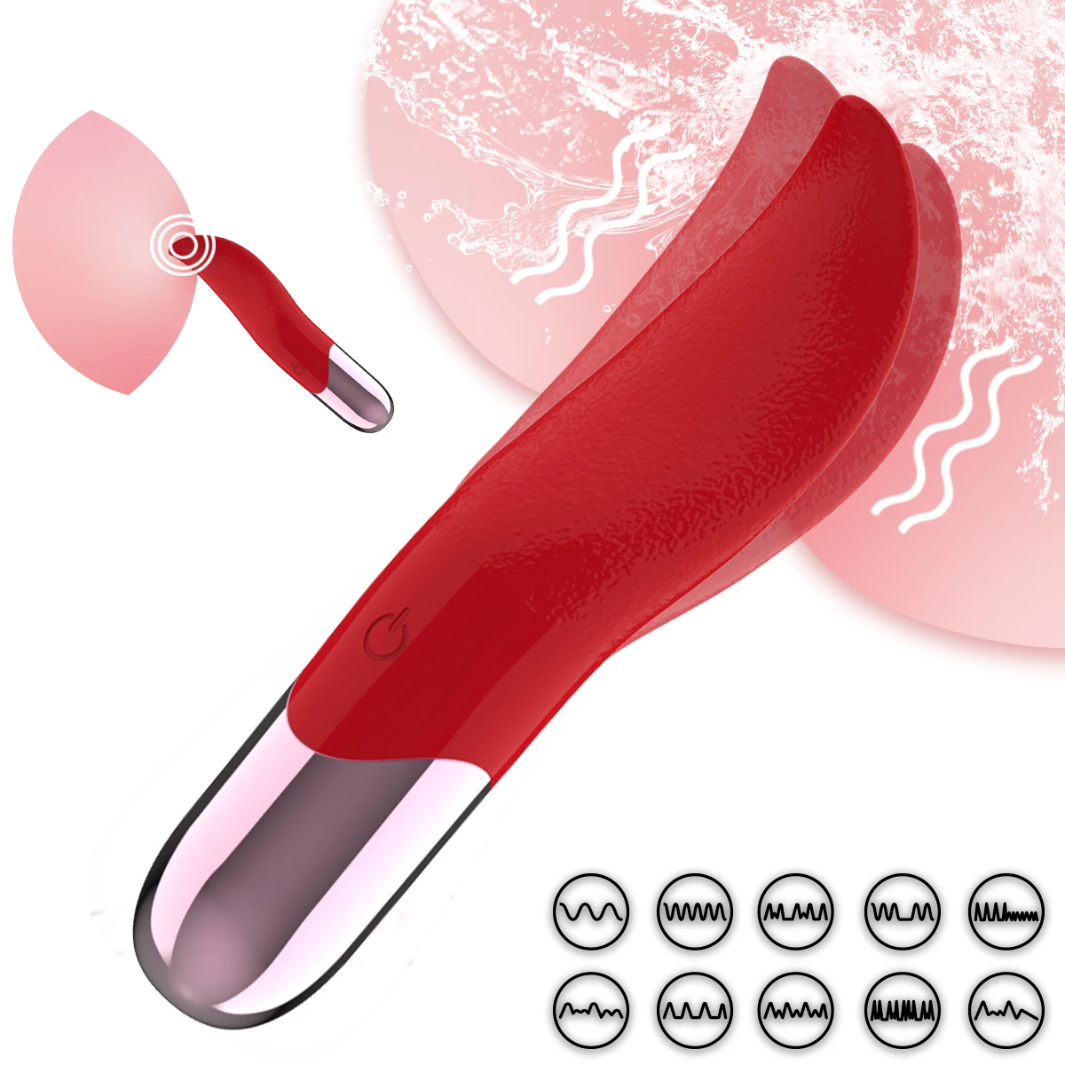 Powerful Rose Vibrator Tongue Licking Clitoral Stimulation Nipples Stimulator Vibrators Female ...