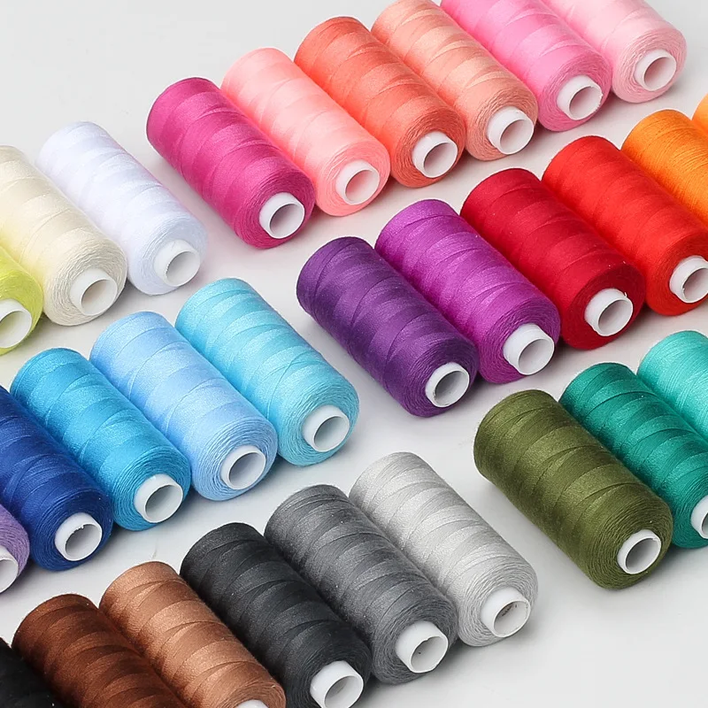 6 Colors/Set Yarn Sewing Thread Roll Machine Hand Embroidery 400 Yard ...