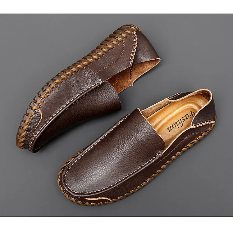Brand Soft Genuine Leather Men's Shoes Breathable Driving Shoes ...