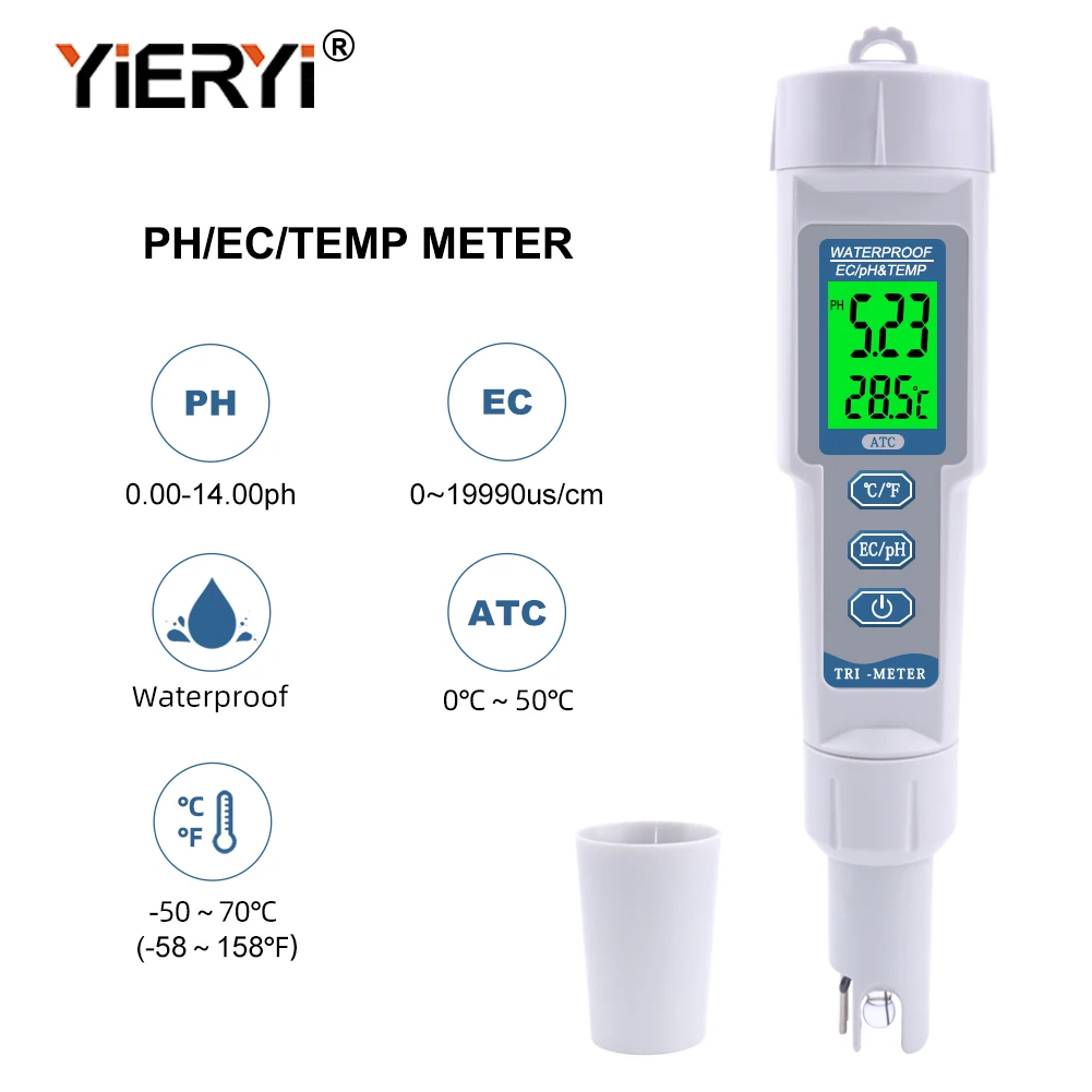 Yieryi 3 in 1 Multi-Parameter PH Monitor Water Quality Tester PH-983 ...