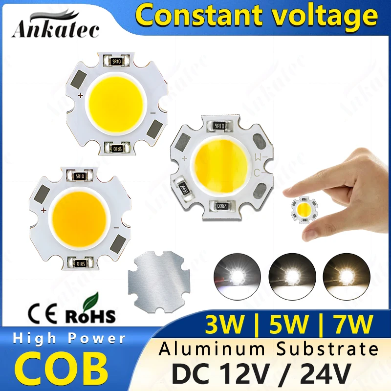New-12V-24V-DC-LED-COB-Lamps-Beads-White-Warm-White-Dual-Color-Lights ...