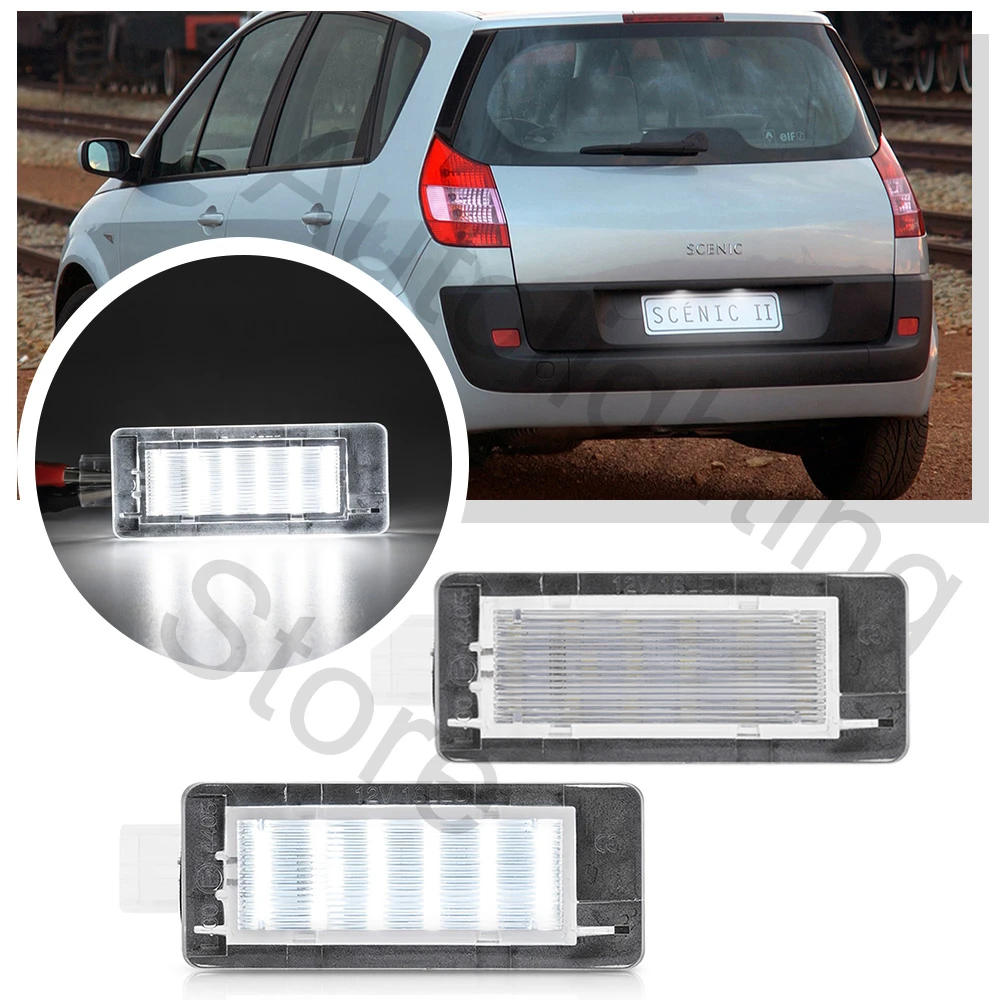 2Pcs LED License Number Plate Light For Renault Scenic 2 3 2004-2016 ...