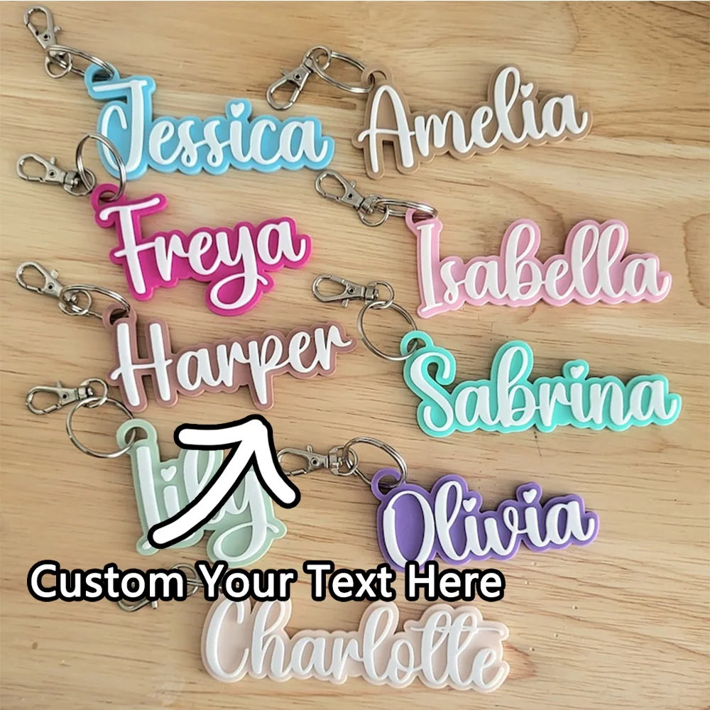 Custom Keychain - 1PC Personalized Name Laser Engraved DIY Accessory ...
