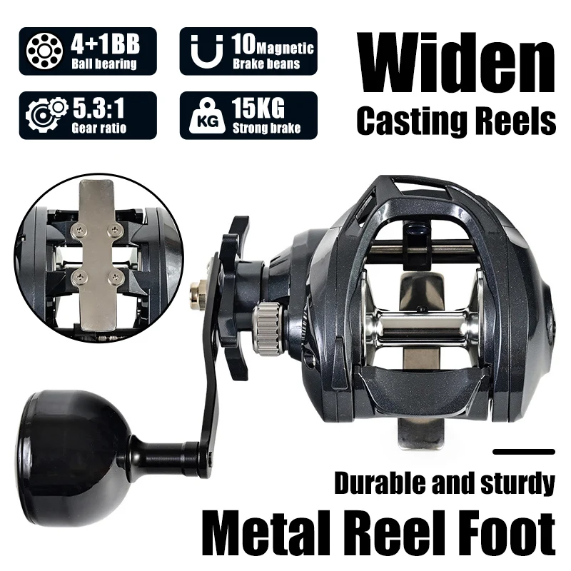 Wide-body-large-capacity-long-casting-fishing-wheel-metal-bearing-metal ...