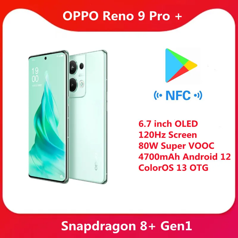 OPPO teléfono móvil Reno 9 Pro + Plus oficial, pantalla OLED de 6,7 pulgadas, 120Hz, 80W, Super ...