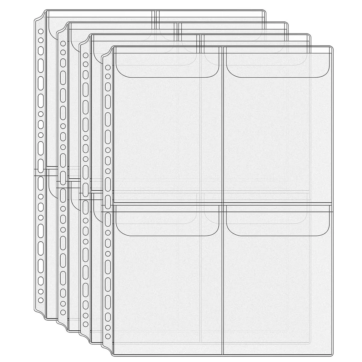 A4 Binder Pockets Zipperless Cash Envelopes Multi Pocket Binder Sleeves ...