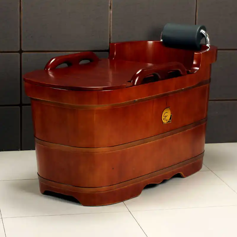 Wooden-bucket-bath-bucket-adult-full-body-constant-temperature-bath ...
