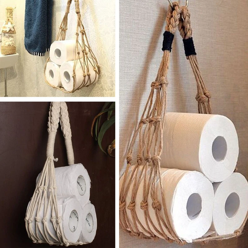 Nordic-Hanging-Cotton-Rope-Holder-For-Toilet-Paper-Magazine-Books ...