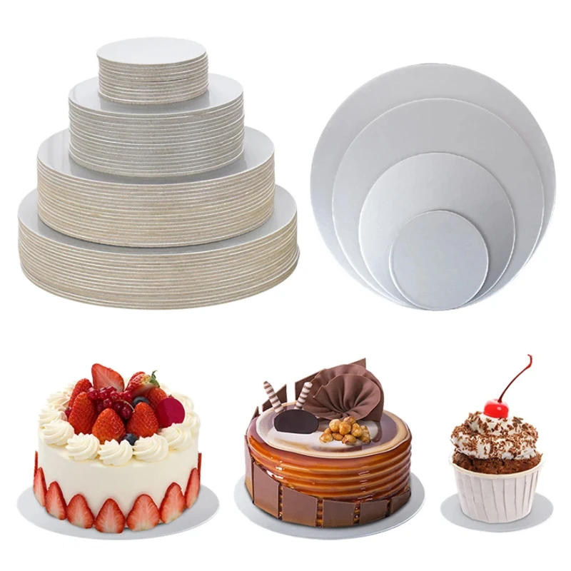 Circle-Cardboard-Diameter-10-33CM-Cake-Base-Round-Cake-Board-Silvery ...
