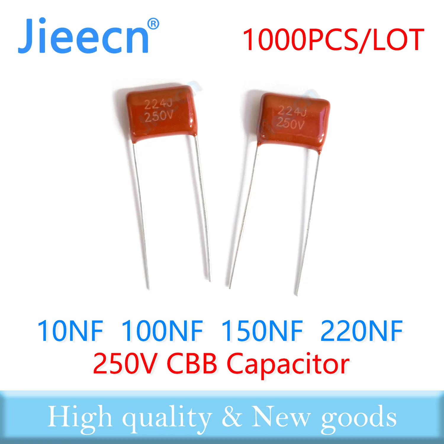 1000PCS-5MM-7-5MM-10MM-250V-10NF-100NF-150NF-220NF-103J-104J-154J-224J ...