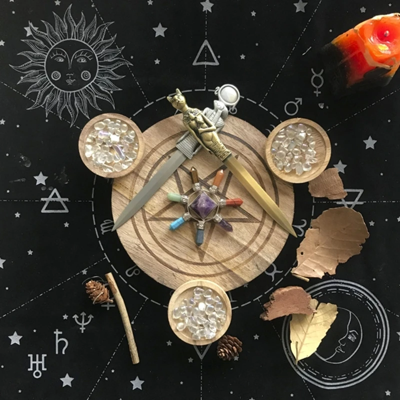 Star-Candle-Holder-Astrology-Pentacle-Altar-Plate-Holder-Tray ...