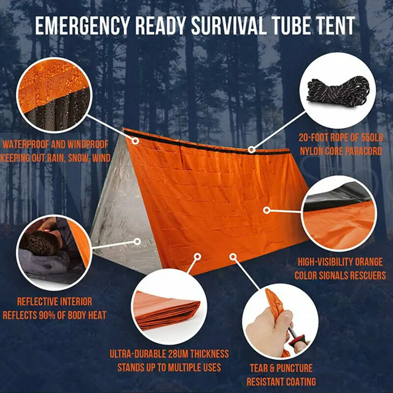 Kit de tienda de supervivencia, refugio de emergencia, senderismo ...