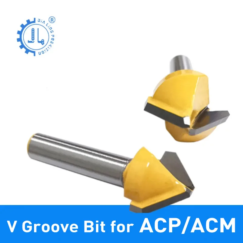 Alum-nio-V-Grooving-Carving-Bit-Fresagem-de-madeira-ACP-Cortador-para ...