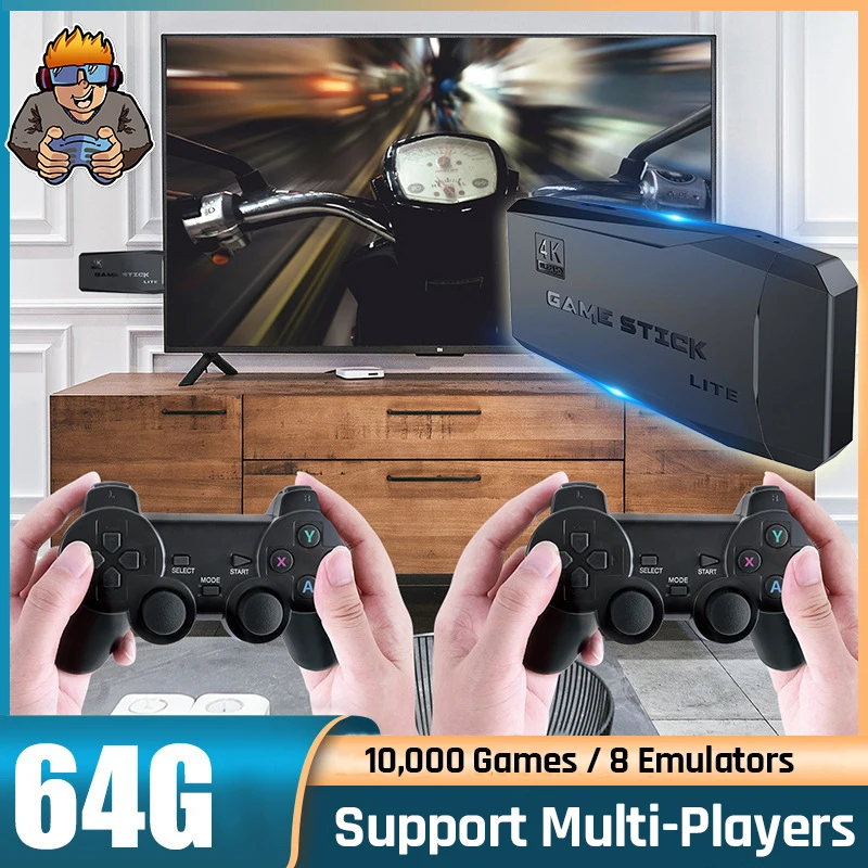 Super-Mini-Video-Game-Stick-Wireless-4K-Retro-Game-Console-Built-in-10 ...