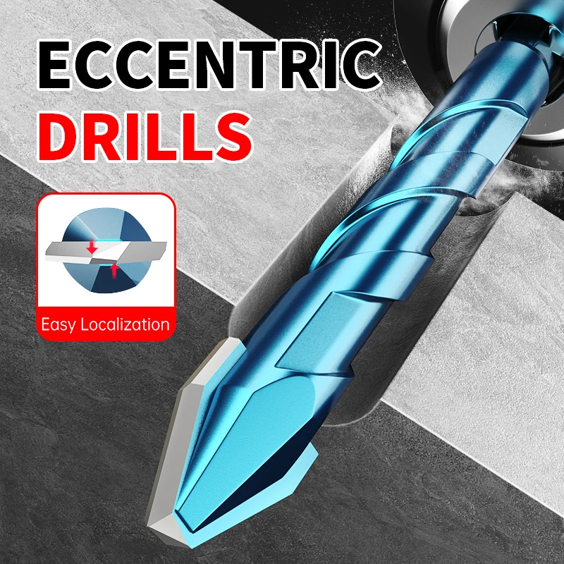 LIDIAO-1-3PCS-Blue-Tile-Drill-Bit-Eccentric-Drill-Porcelain-Drill ...