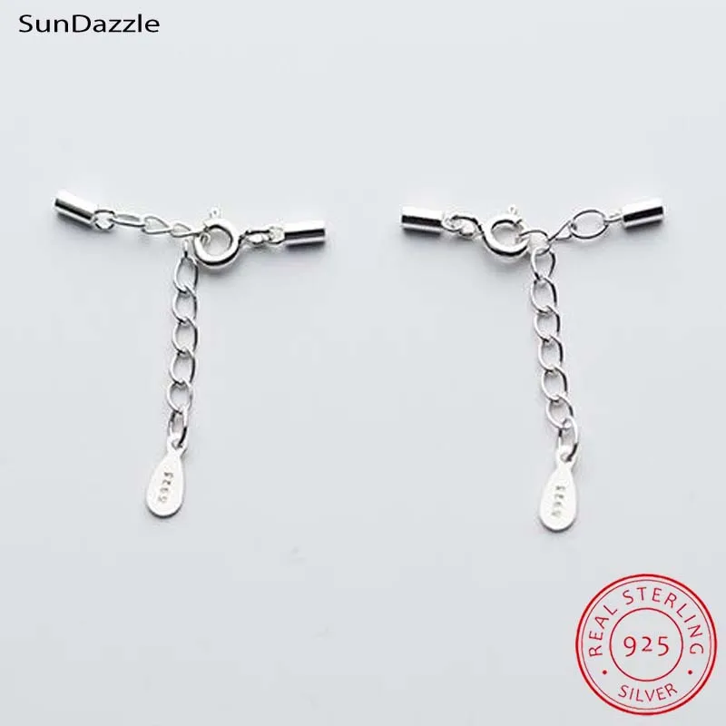 Real-Pure-Solid-925-Sterling-Silver-Spring-Clasp-Claw-Buckle-With ...