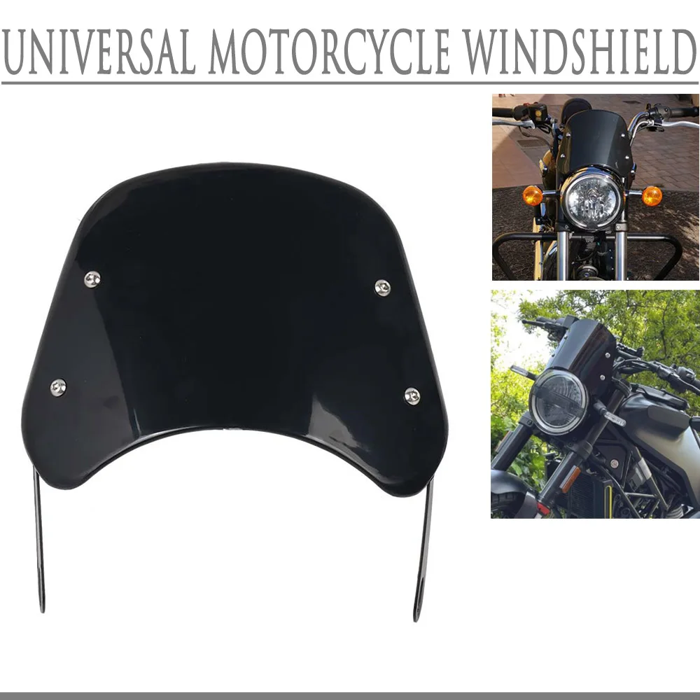 Universal-Motorcycle-Windshield-Windscreen-Wind-Deflector-Round ...