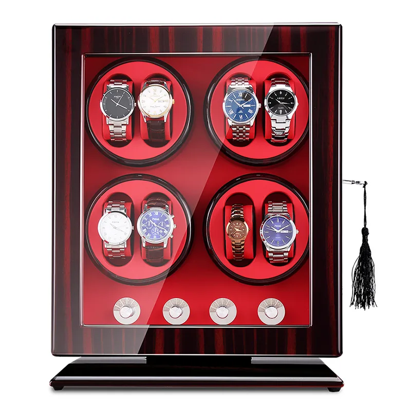 8+0 Slots Vertical Fully Automatic Rotation Watch Winder Boxes With LED ...