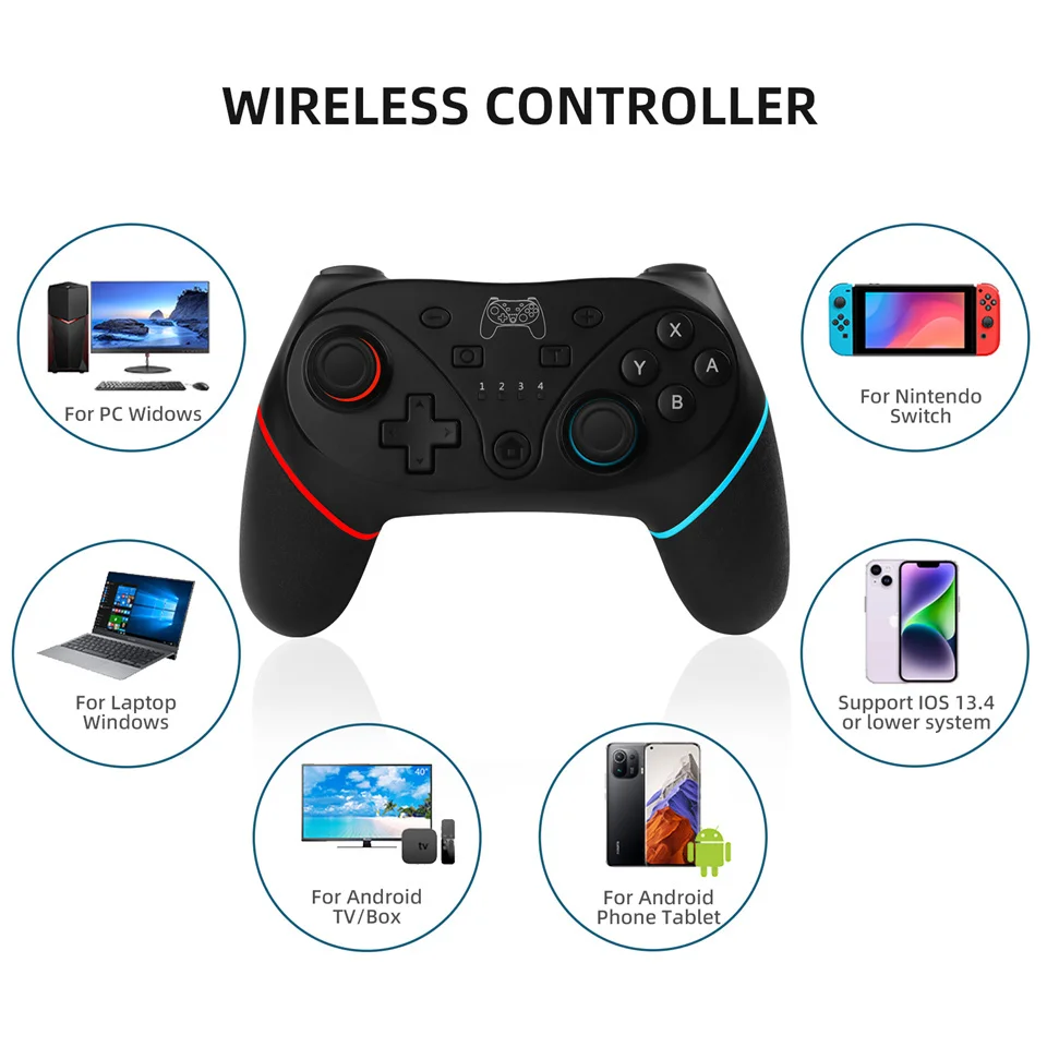 GAMINJA-Dual-Vibration-Wireless-Controller-6-Axis-Gyroscope-PC-Joystick-For-Nintendo-Switch ...