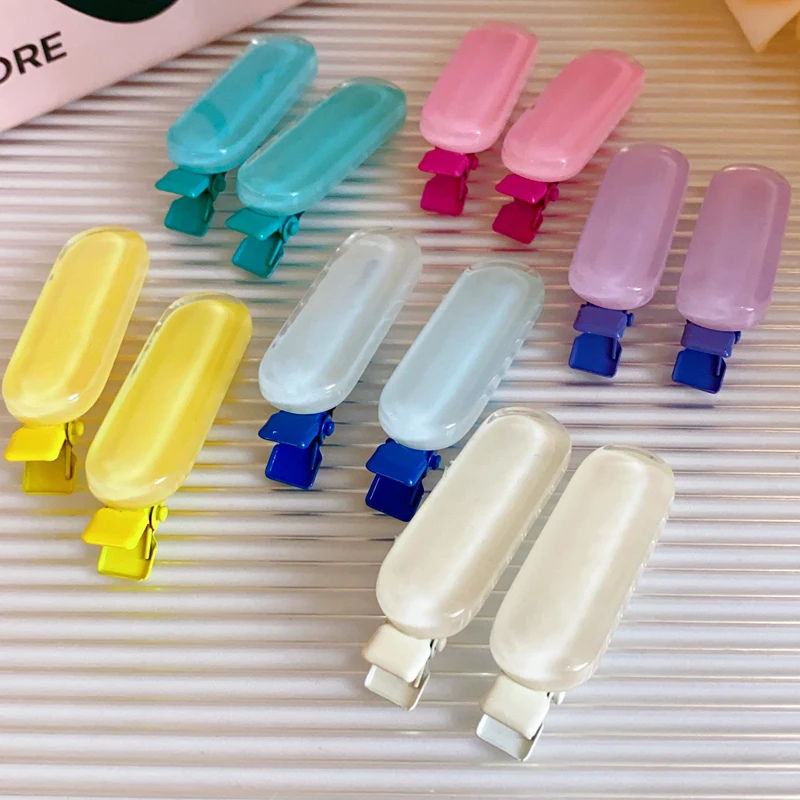 1pc-Cute-girl-s-multiple-color-hair-clips-Oval-Resin-Material-Headwear ...