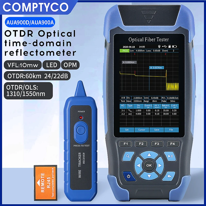 Mini-OTDR-Fiber-Optic-Reflectometer-AUA-900D-with-9-Functions-VFL-OLS ...