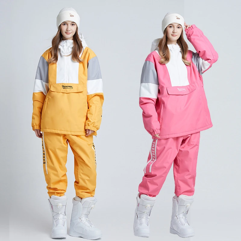 New Thick Warm Ski Suit Women Waterproof Windproof Couple Snowboarding ...