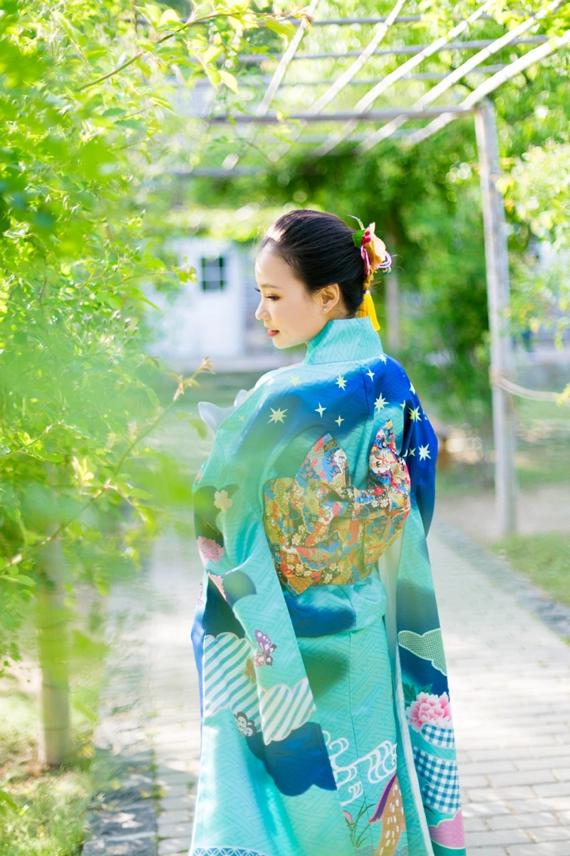 Blue Japanese Wedding Kimono