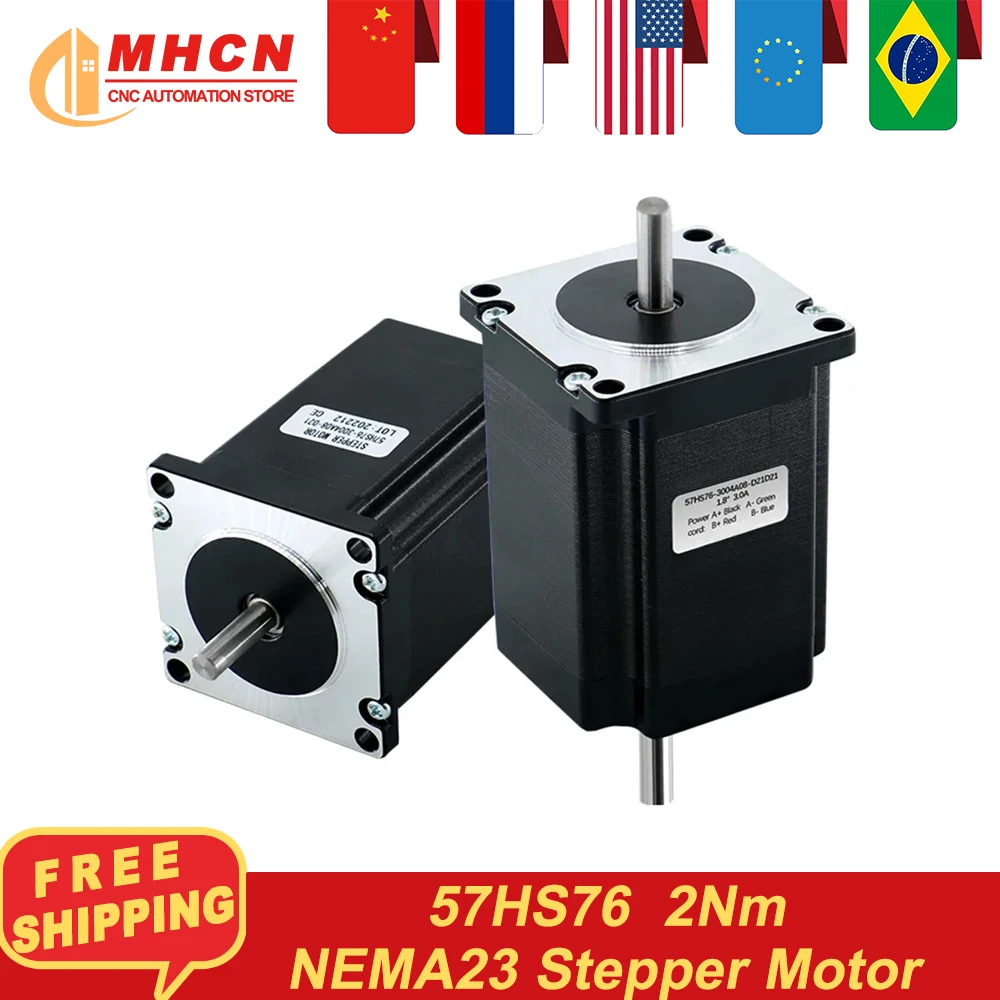 NEMA23-57-Stepper-Motor-2N-m-2-Phase-270-ozin-3A-76mm-8mm-shaft-57HS76 ...