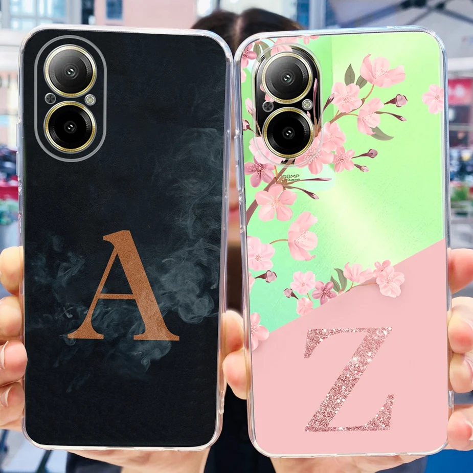 For-Realme-C67-4G-Case-RMX3890-Luxury-Letters-Cover-Clear-Silicone-Soft ...