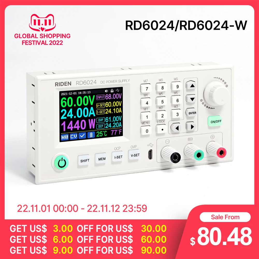 RD RD6024 RD6024W 60V 24A USB WiFi DC DC einstellbare Step Down ...