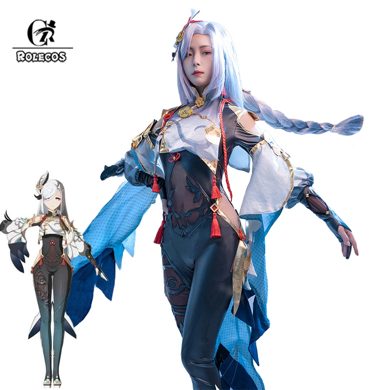 Rolecos Shenhe Cosplay Costume Genshin Impact Shenhe Cosplay Costume ...