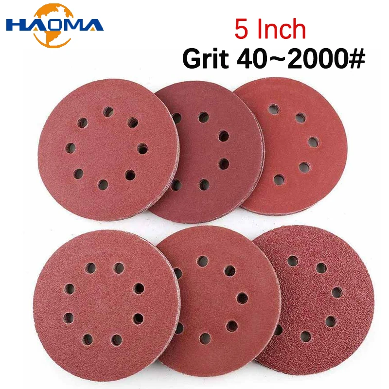 40-2000 Grit Sanding Disc 8 Holes Hook and Loop Adhesive Sandpaper for ...